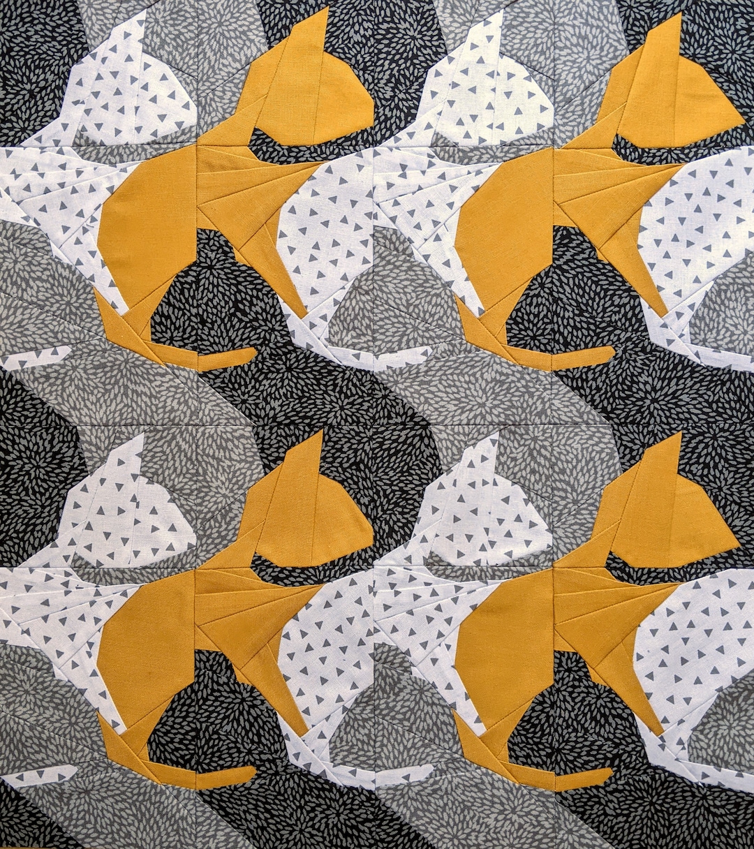 Cats Tessellation, Foundation Paper Pieced Quilt Pattern, Quilt Block ...