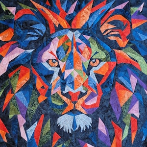 Geometric Rainbow Lion, Foundation Paper Pieced Quilt Pattern, PDF ...