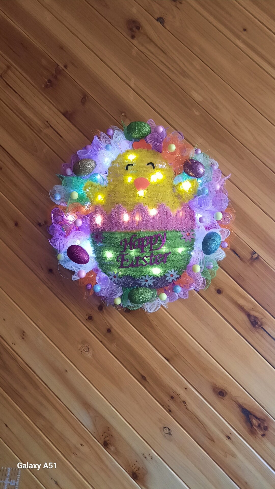 Led Lighted Easter Wreath With Easter Chick - Etsy