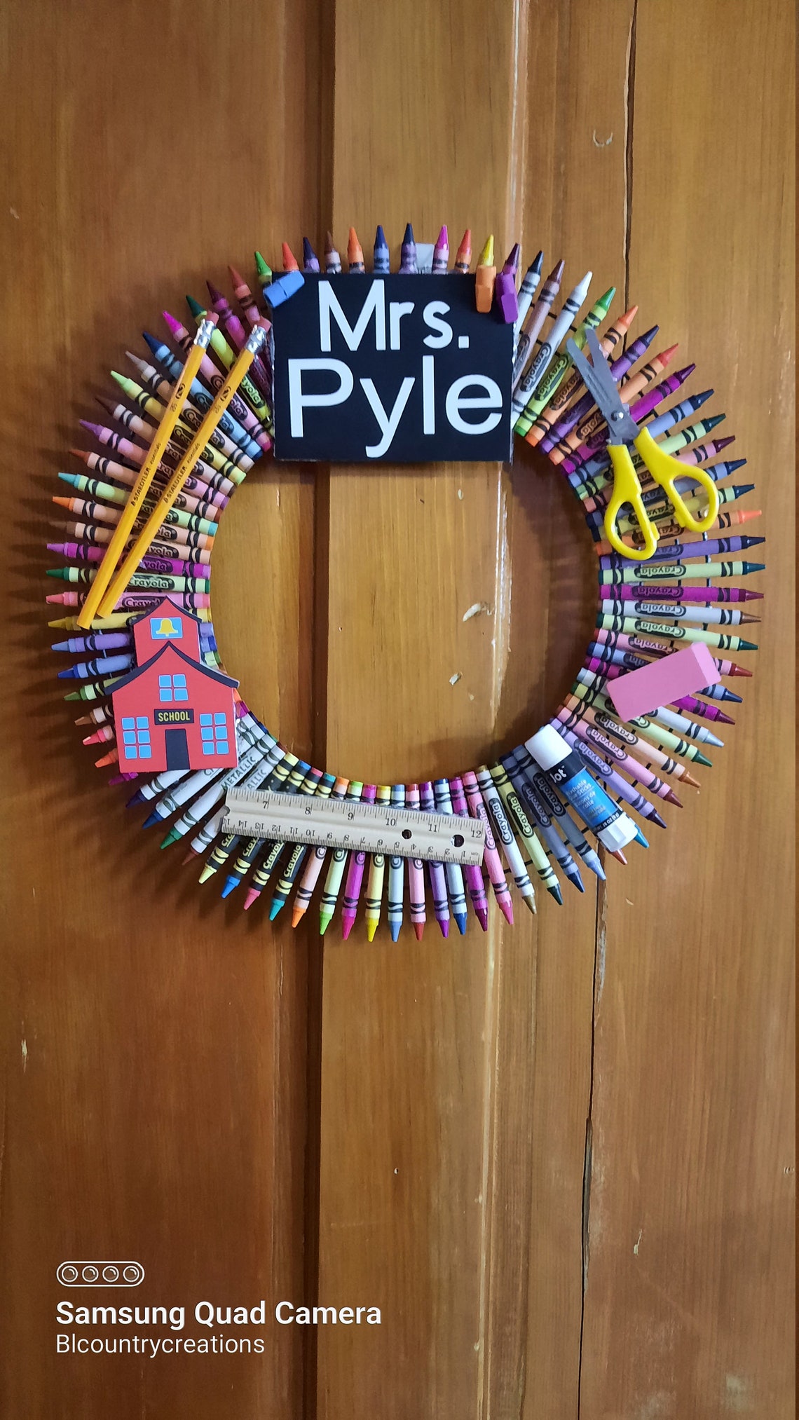 School Bus Crayon Wreath | Etsy