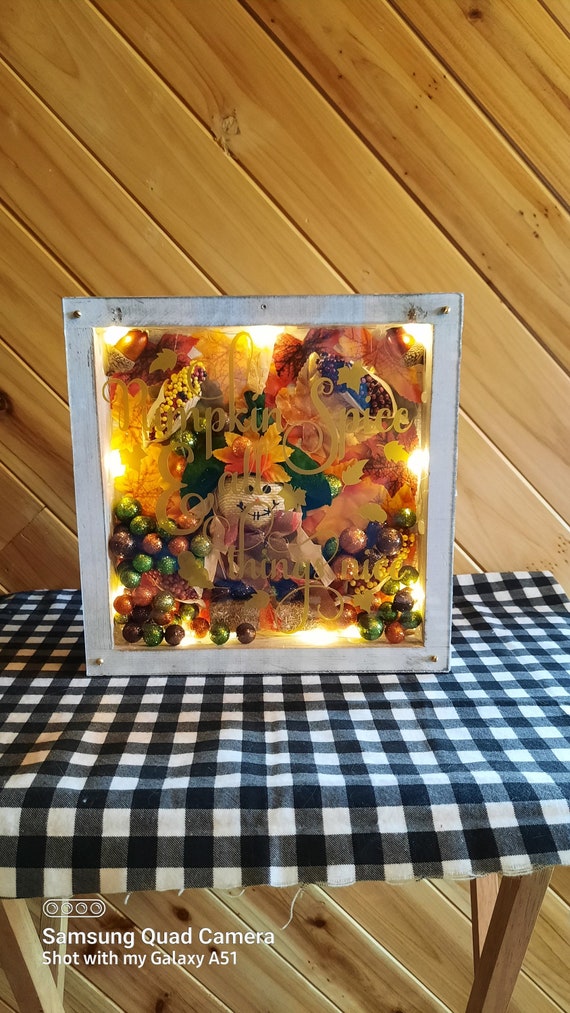 LED Lighted Fall Shadow Box - Etsy