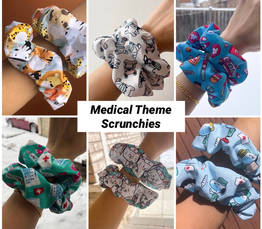 Medical Theme Hair Scrunchies - Nurse Scrunchies, Frontline Heroes ...