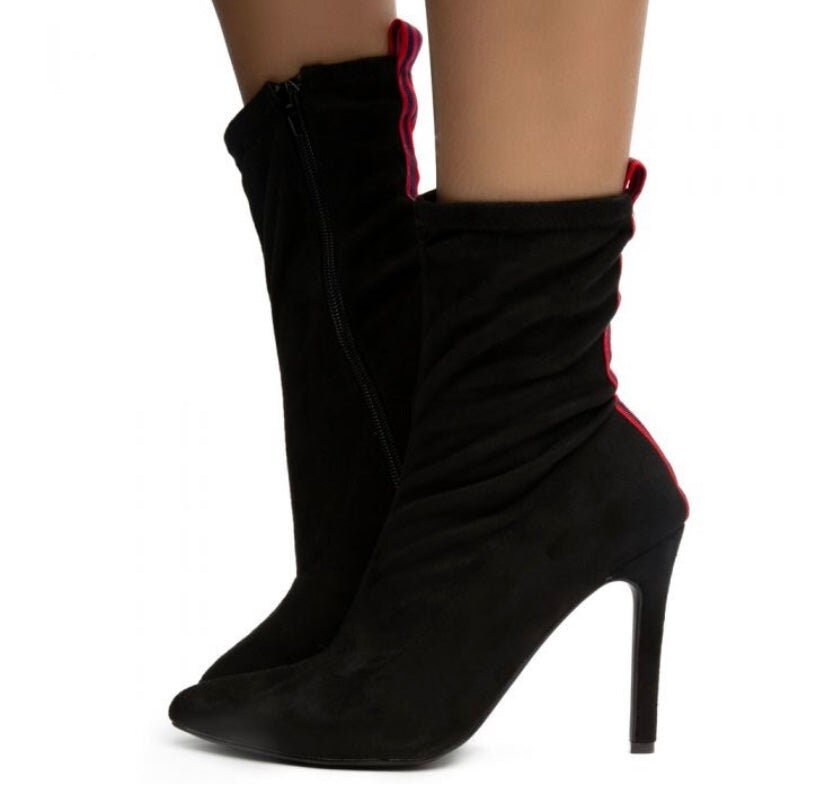 Pledge Taped Booties Black Boots - Etsy