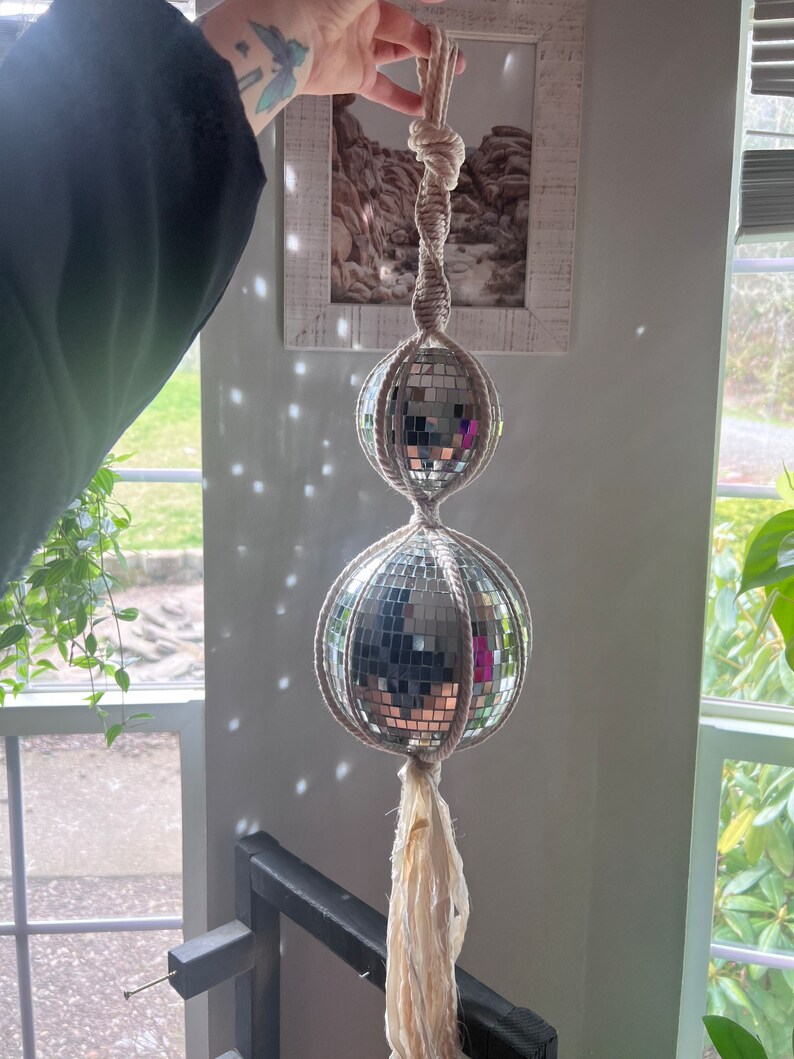 Double Macrame Disco Ball Large - Etsy