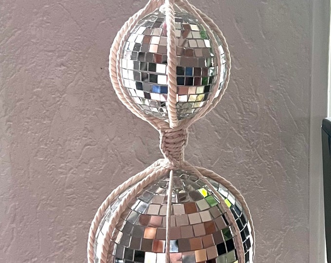 Double Macrame Disco Ball Large - Etsy
