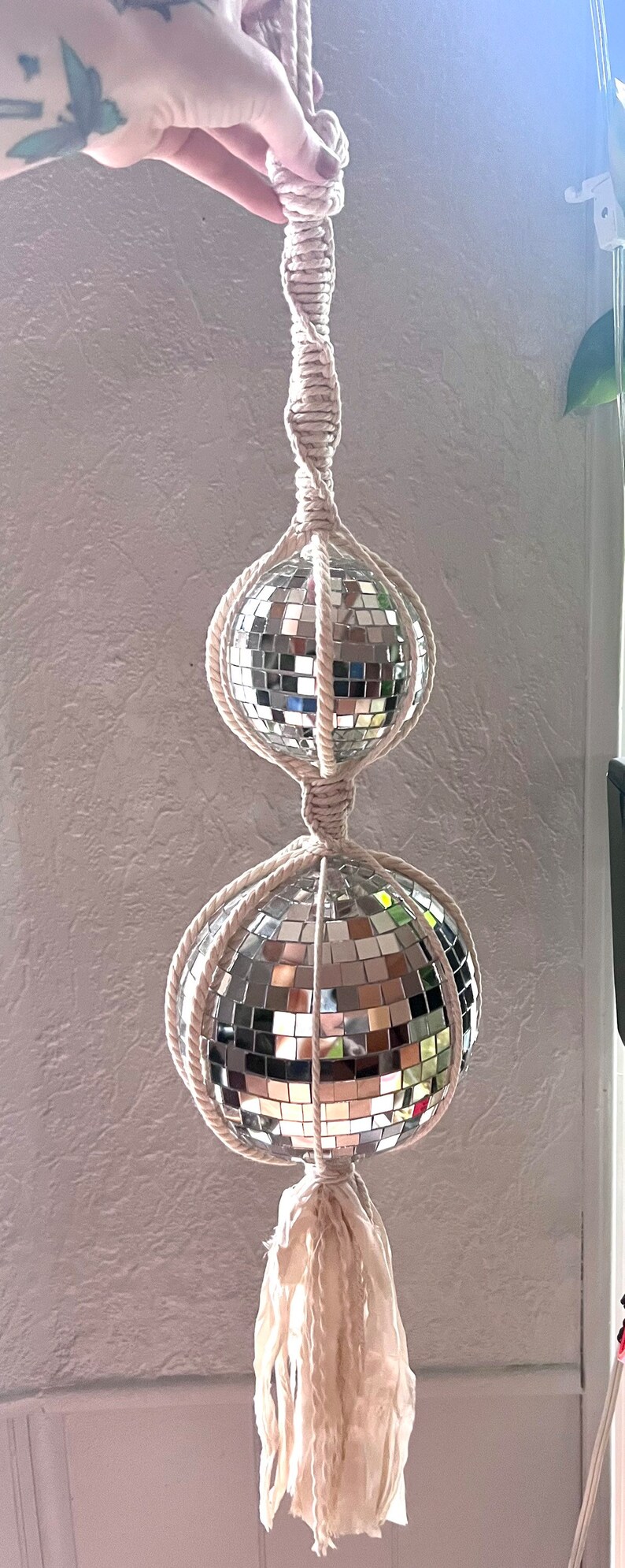 Double Macrame Disco Ball Large - Etsy