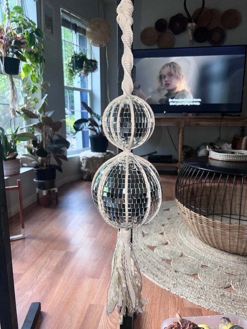 Double Macrame Disco Ball Large - Etsy