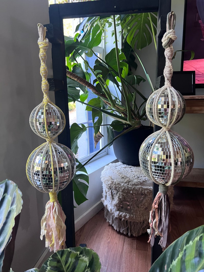 Double Macrame Disco Ball Large - Etsy