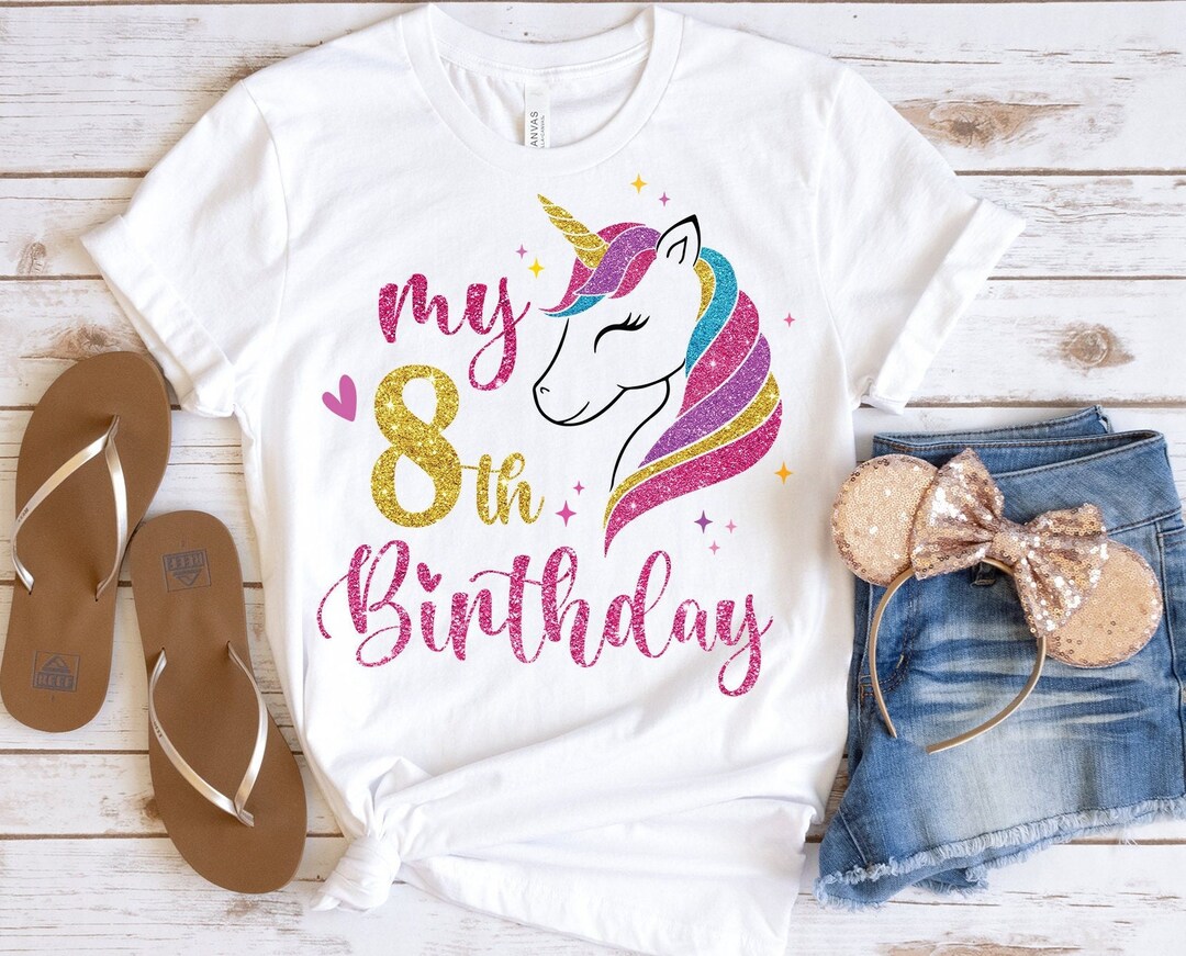 My 8th Birthday Svg, Eight Bday Svg, Unicorn Birthday Svg, Birthday ...