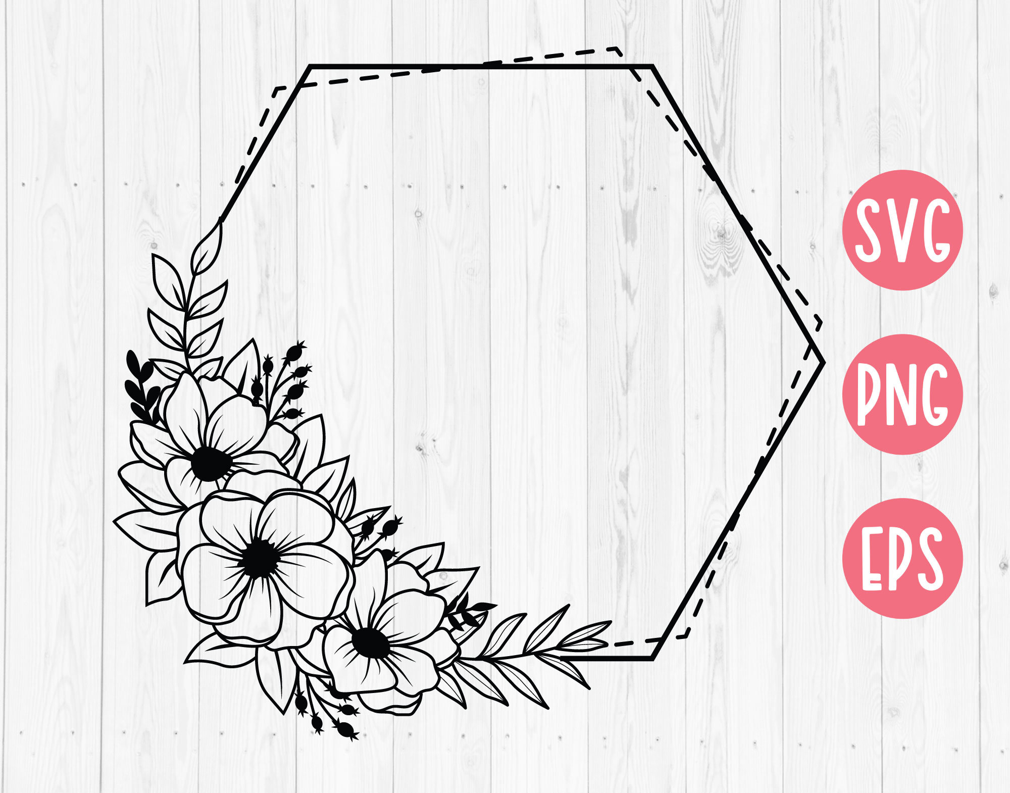 Floral Frame SVG Bundle Floral Wreath Svg Monogram Frame | Etsy