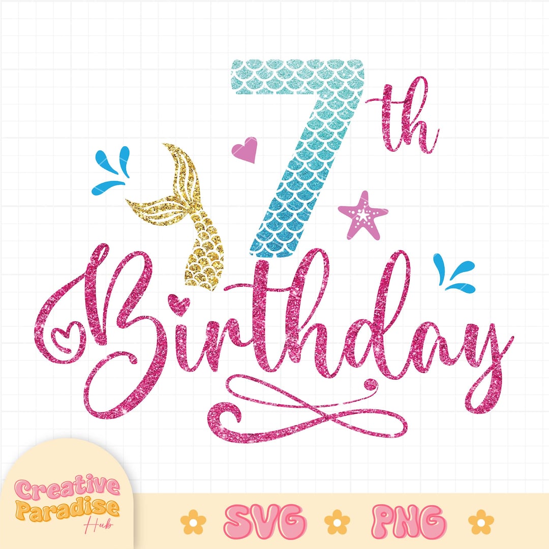 My 7th Birthday Svg, Seven Birthday Svg, Under the Sea SVG, Mermaid ...