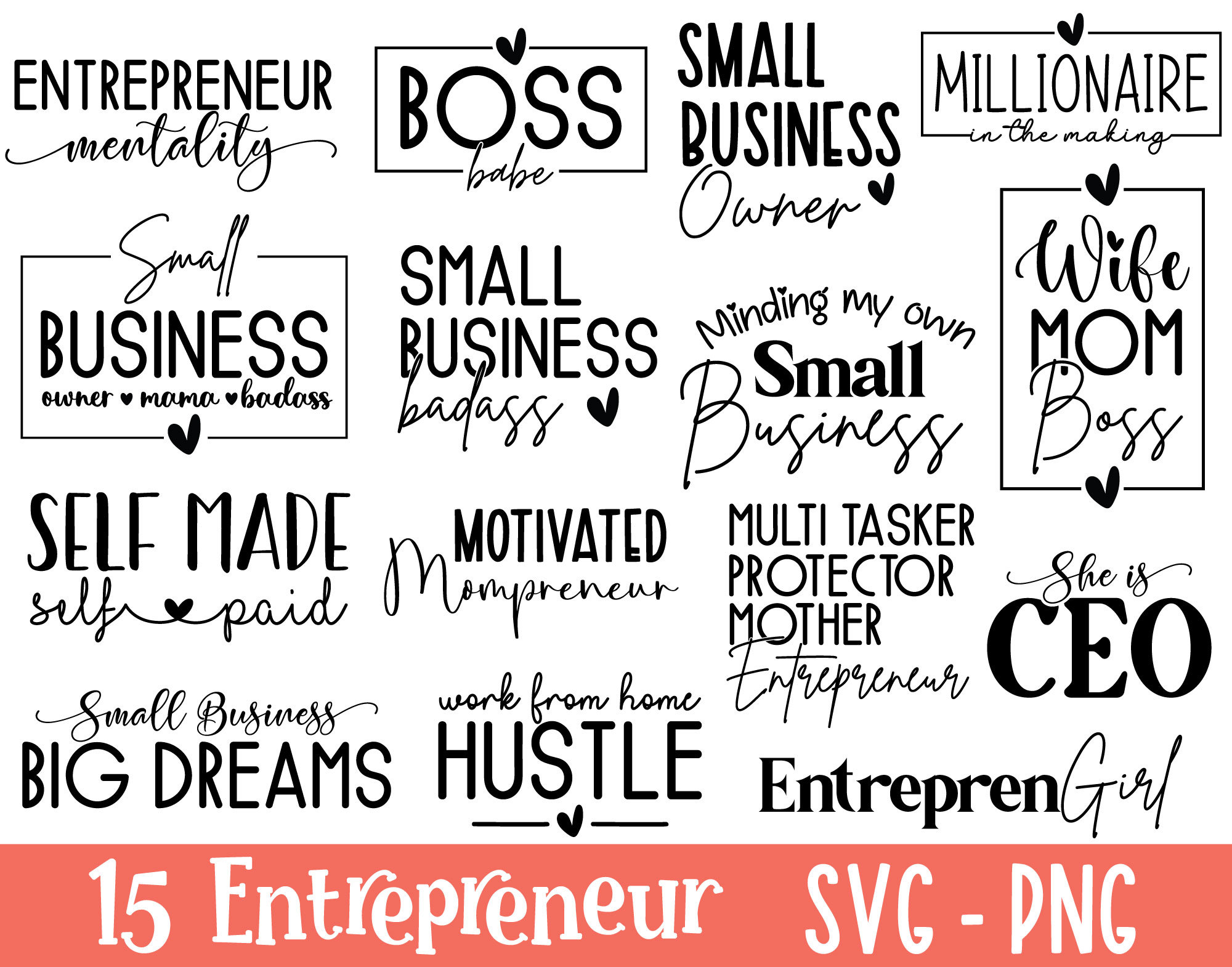 Entrepreneur Svg Bundle Small Business Owner Svg | Etsy UK
