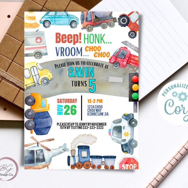 Transportation Birthday - Etsy