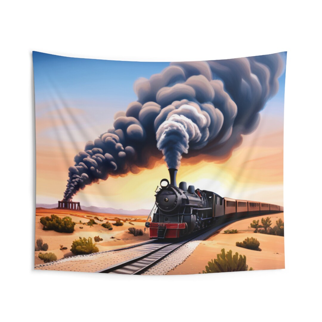 Vintage Desert Train Indoor Wall Tapestries - Etsy