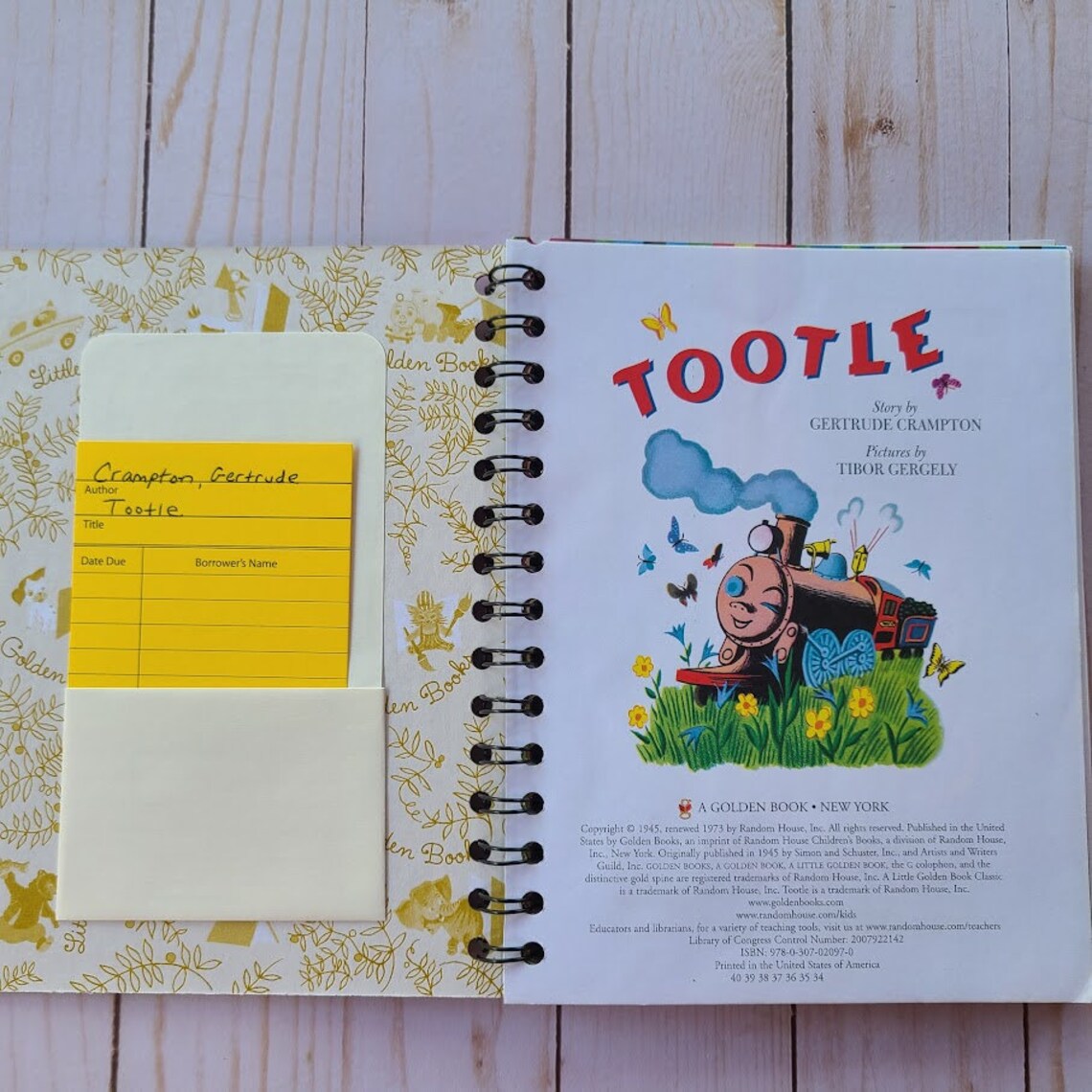 Vintage Little Golden Book Handmade Wire-bound Journal, tootle, Photo ...