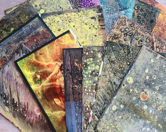 Gelli Print Paper Scrap Pack, 12 Painted Paper Pieces for Mixed Media ...