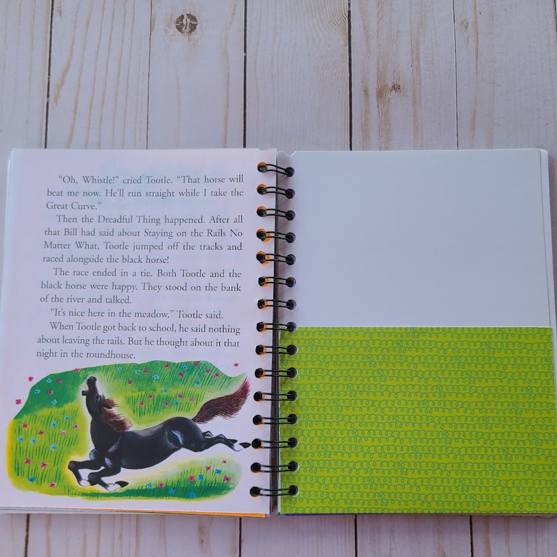 Vintage Little Golden Book Handmade Wire-bound Journal, tootle, Photo ...