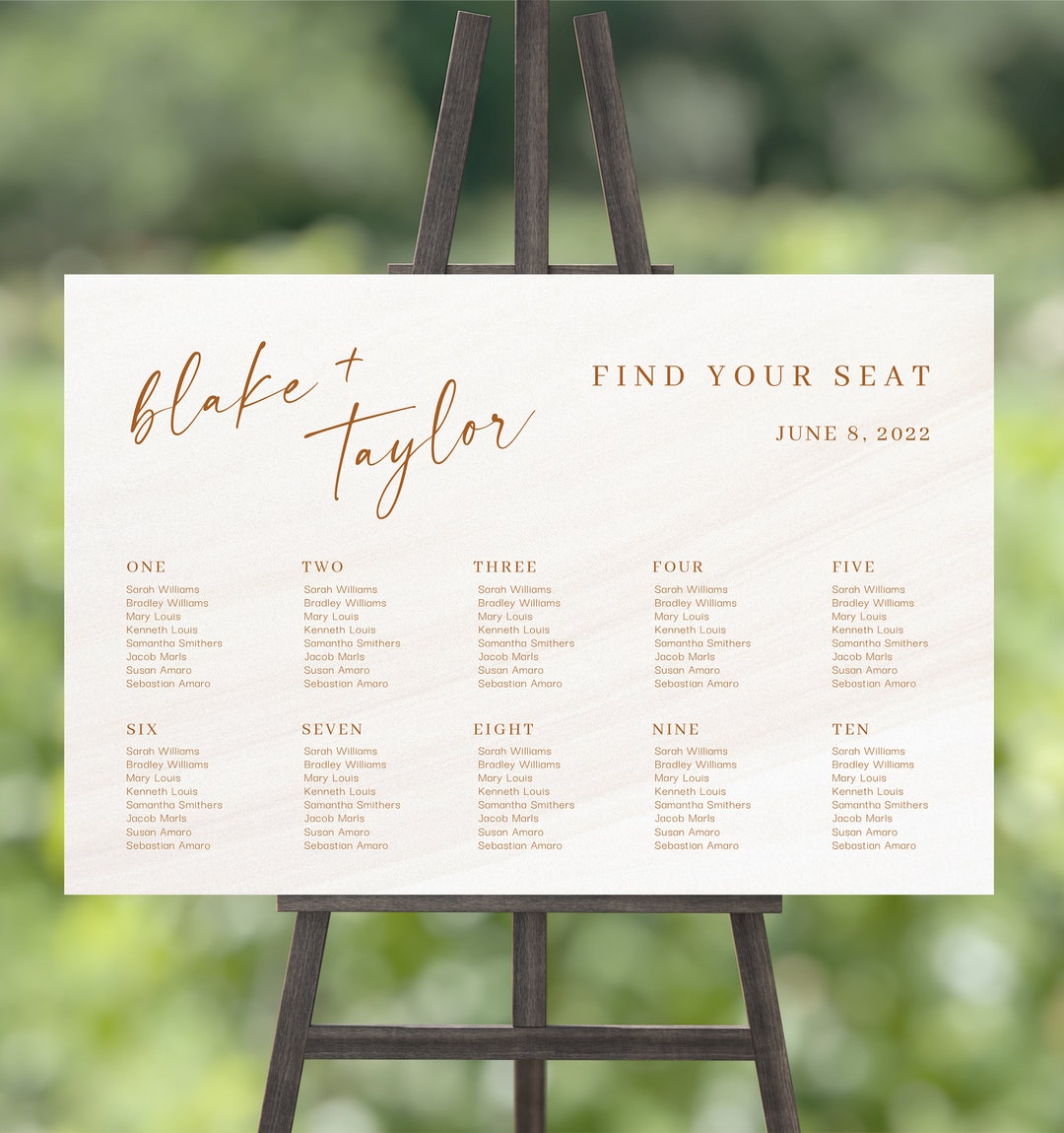 Boho Seating Chart Template, Editable Template, Modern Seating Chart ...