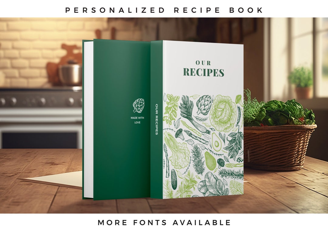Personalized Recipe Journal, Write Your Favorite 300 Recipes, Custom ...