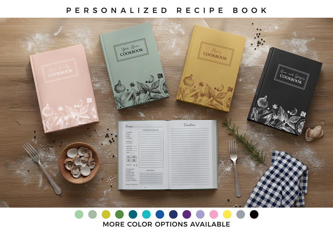 Ai-free Personalized Recipe Book: Custom Cookbook - Recipe Journal ...