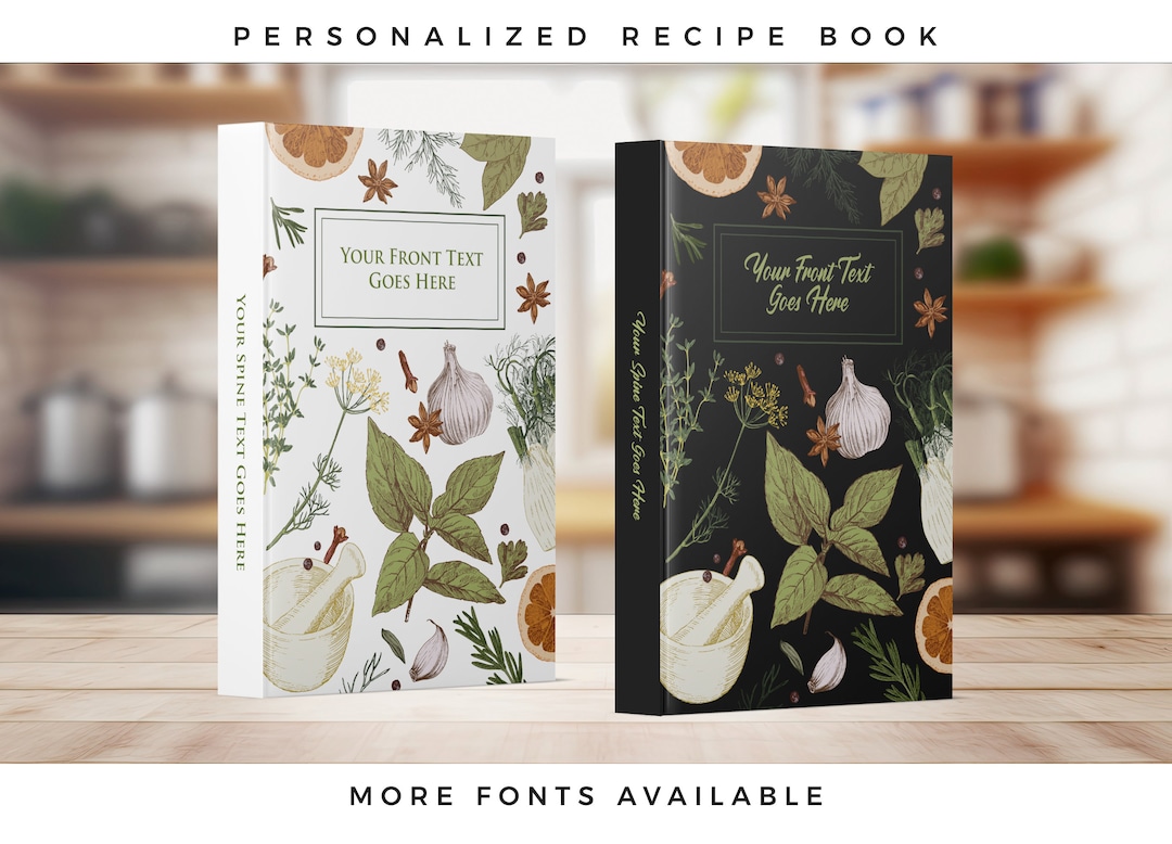 Personalized Recipe Book for 300 Recipes. Custom Recipe Journal to ...