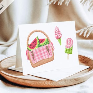 Watermelon Picnic Clipart Set, for Summer Kids Crafts Invitations and ...