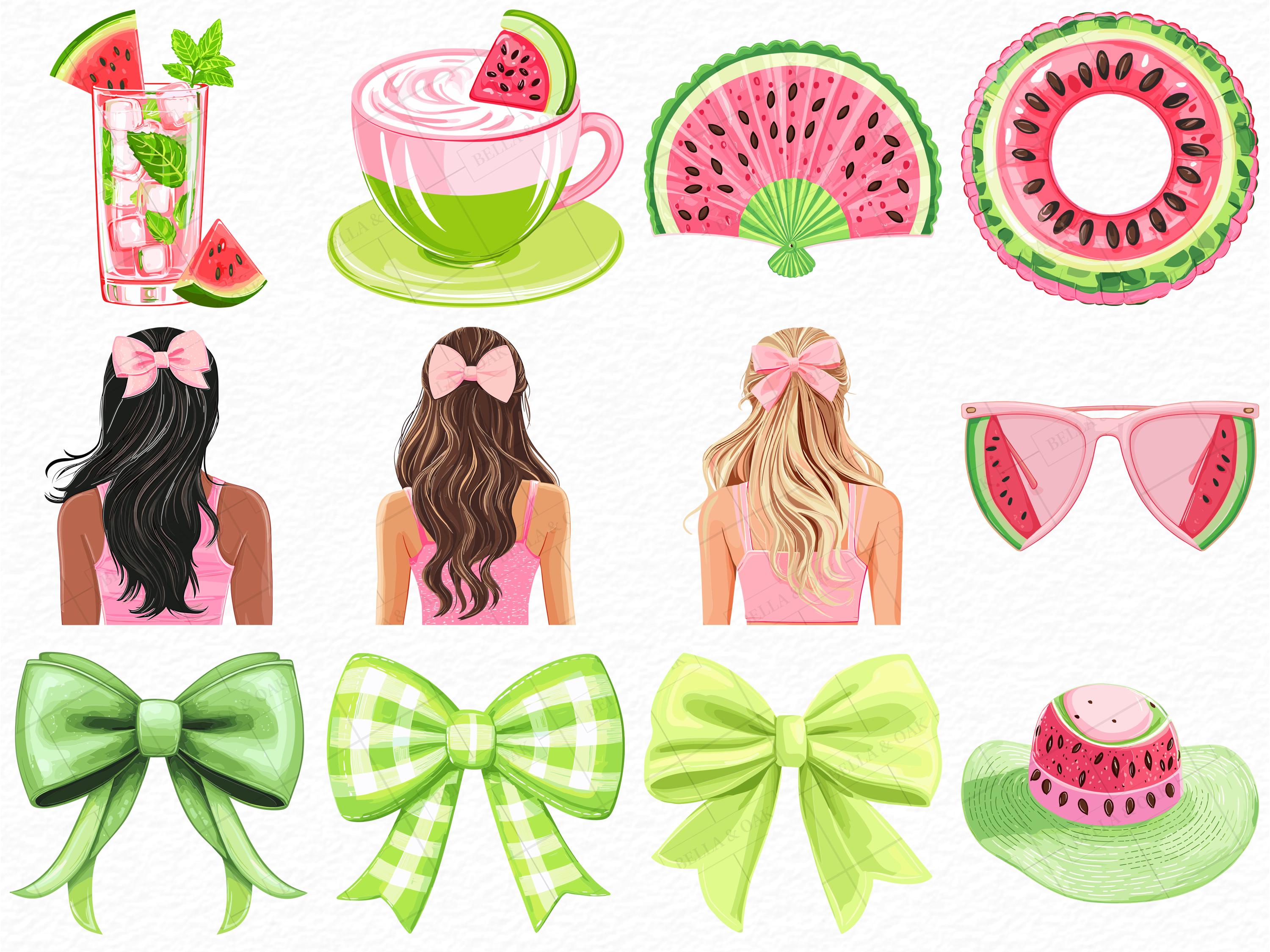 Watermelon Picnic Clipart Set, for Summer Kids Crafts Invitations and ...