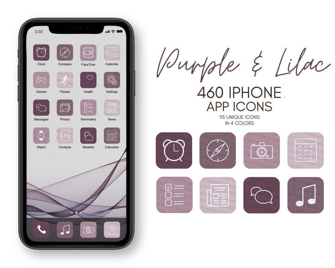 Ios14 App Icons, Purple and Lilac Theme, 460 Icons (115 Unique Icons ...