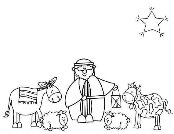 Pages à Colorier Imprimables De La Nativité De Noël
