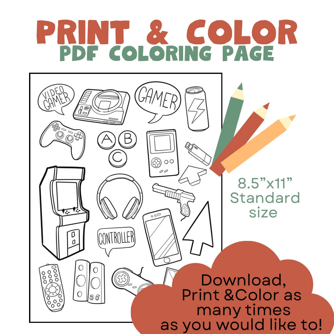 Buy Coloring Page, Video Game Coloring Page, Boy Coloring Pages, Girls ...