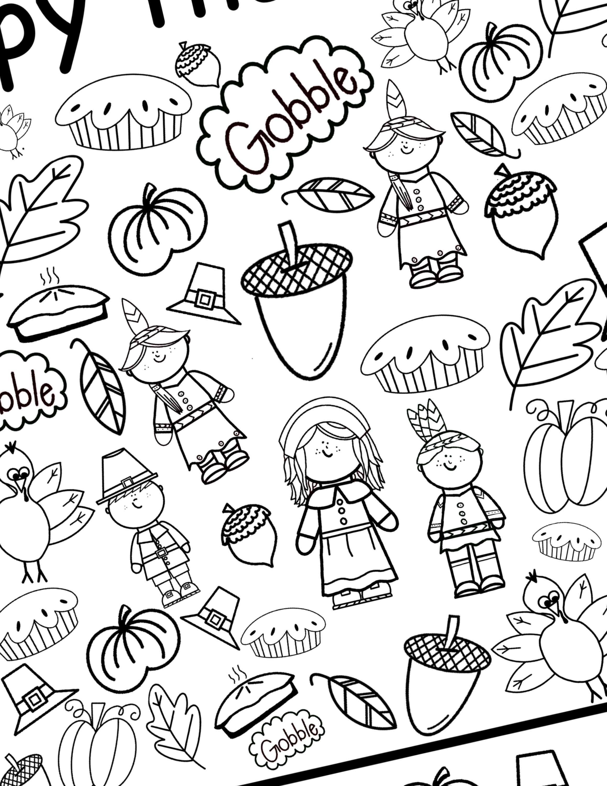 I Spy Thanksgiving Coloring Page: Kids Activity (digital Download ...