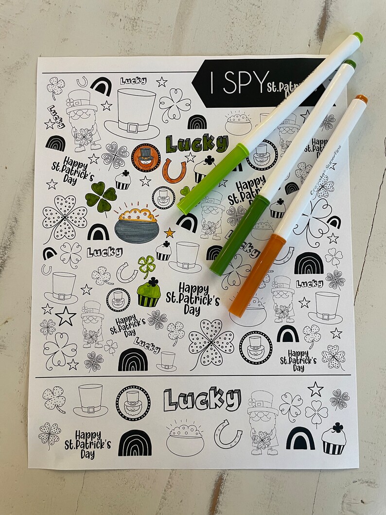 St. Patrick's Day I Spy Printable Download,instant Digital Download and ...