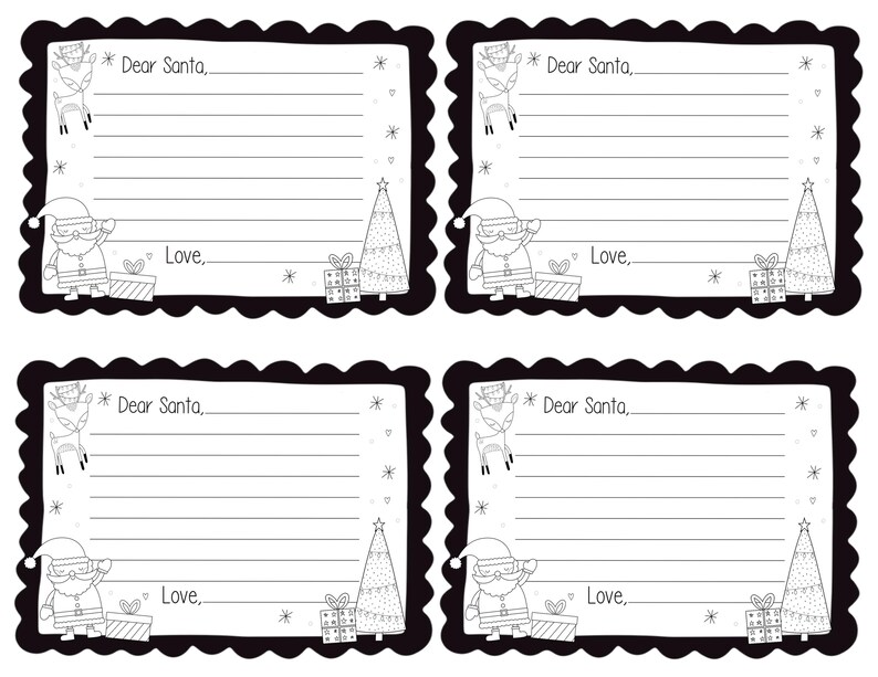 Dear Santa North Pole Postcard,printable Santa Letter,dear Santa ...