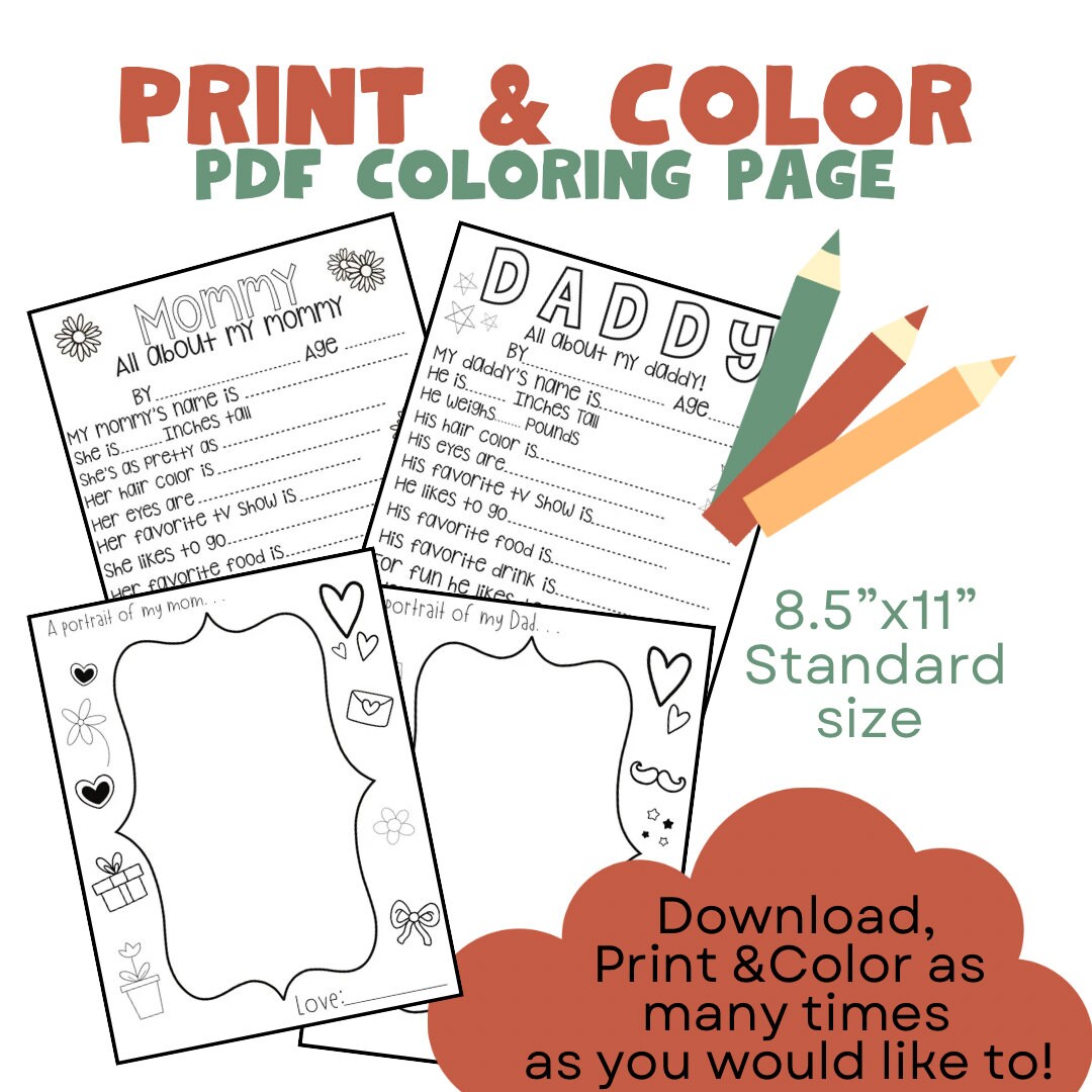 Mother’s Day Printable,father’s Day Printables, All About Mom,all About ...