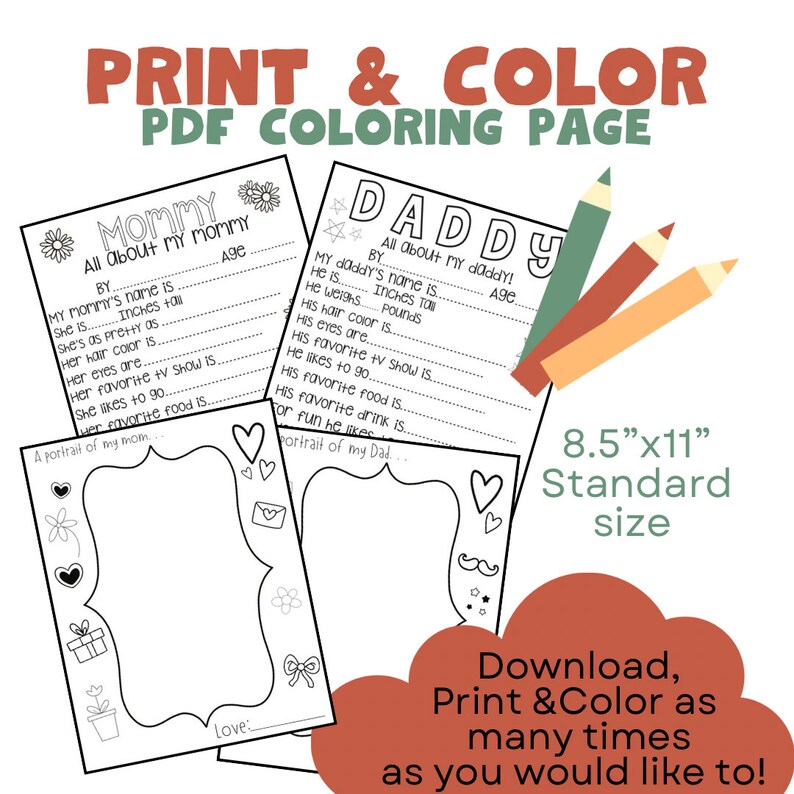 Mother’s Day Printable,father’s Day Printables, All About Mom,all About ...