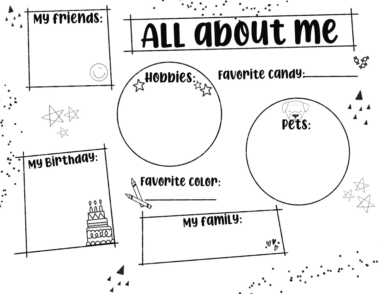 Back to School Coloring Page,all About Me Coloring Page,classroom ...