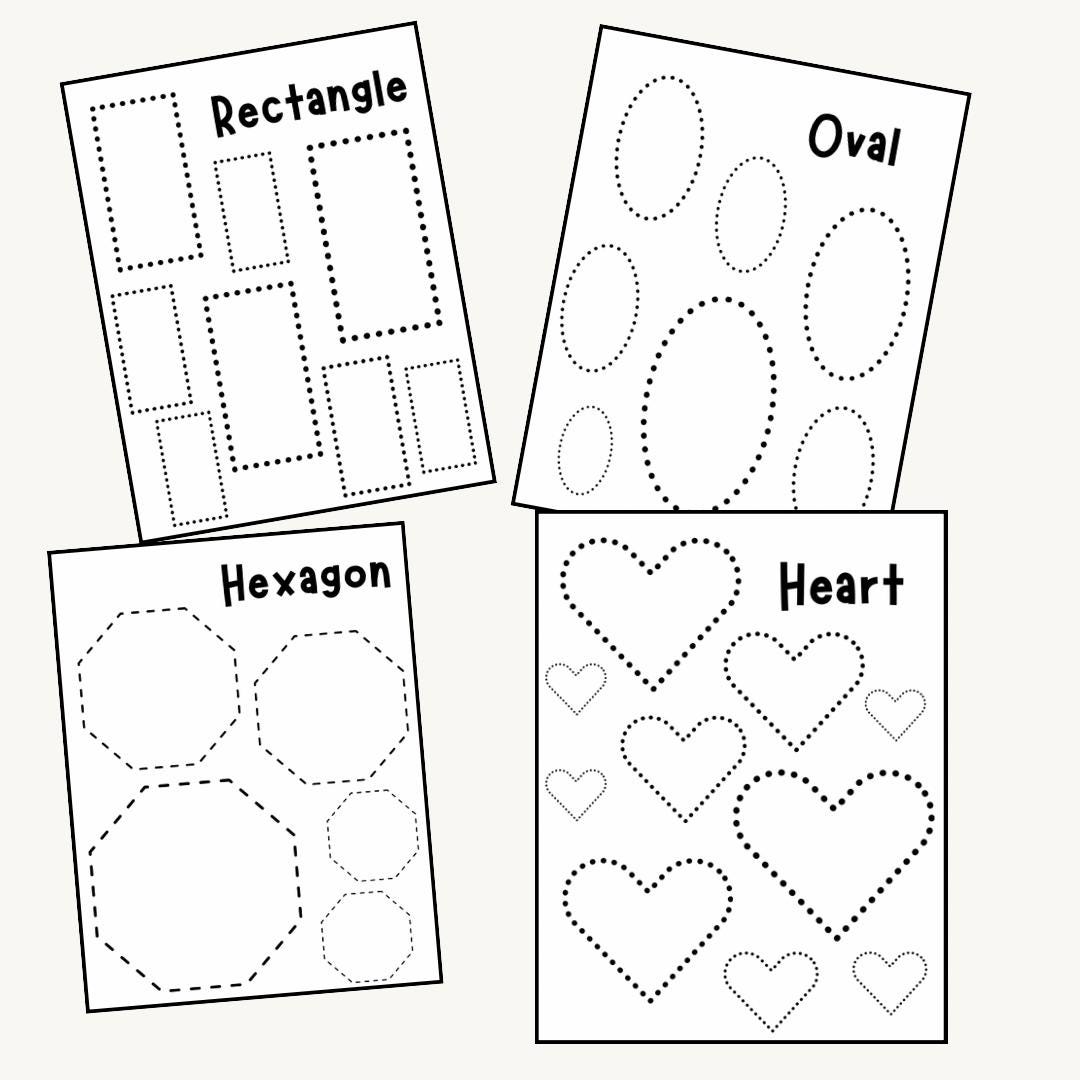 Preschool Shape Tracing Sheets,basic Shapes Tracing Worksheets ...