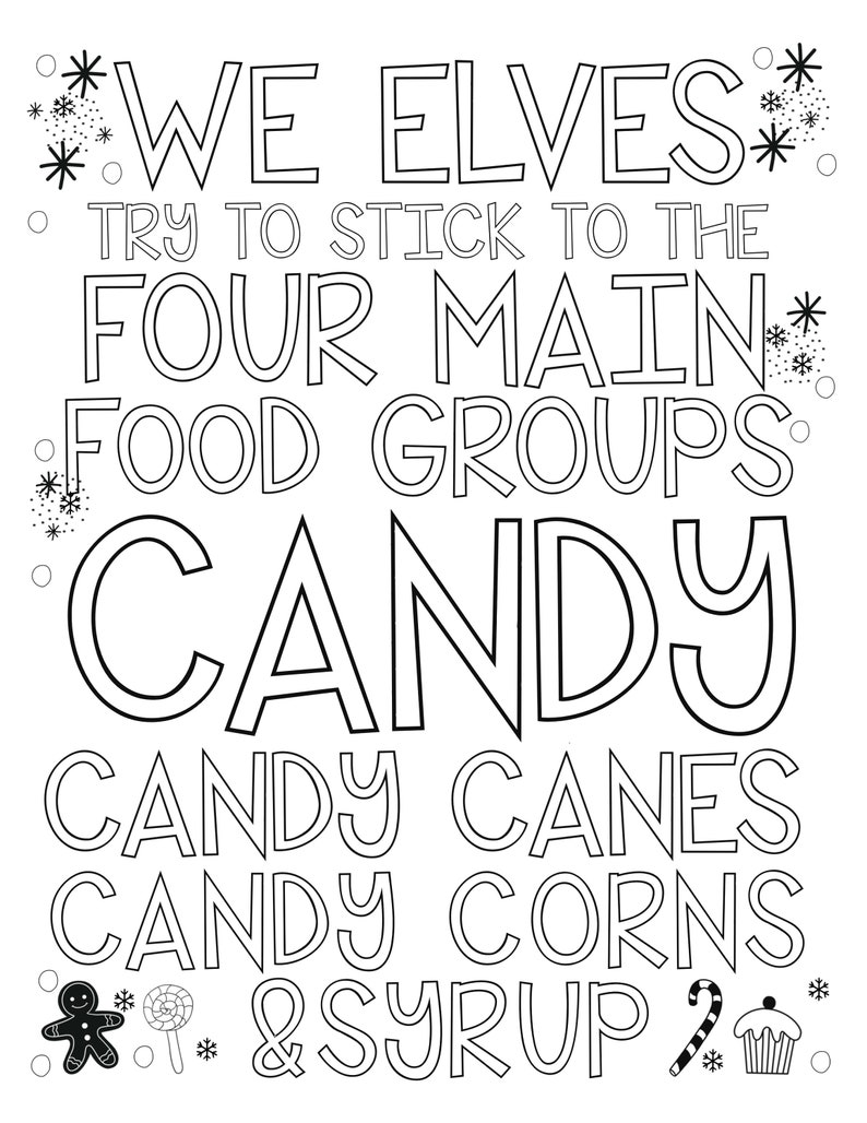 Elf Coloring Pages, Christmas Movie, Buddy the Elf , Christmas Sayings ...