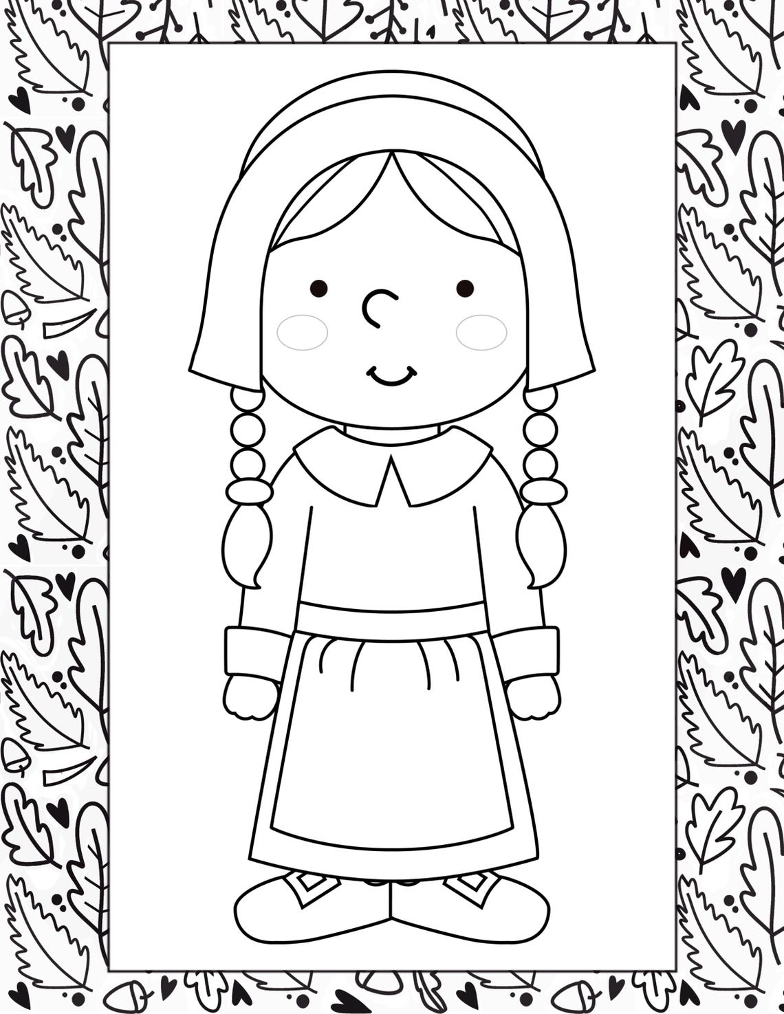 Thanksgiving Coloring Pages: Pilgrim Holiday Activity (PDF Download) - Etsy
