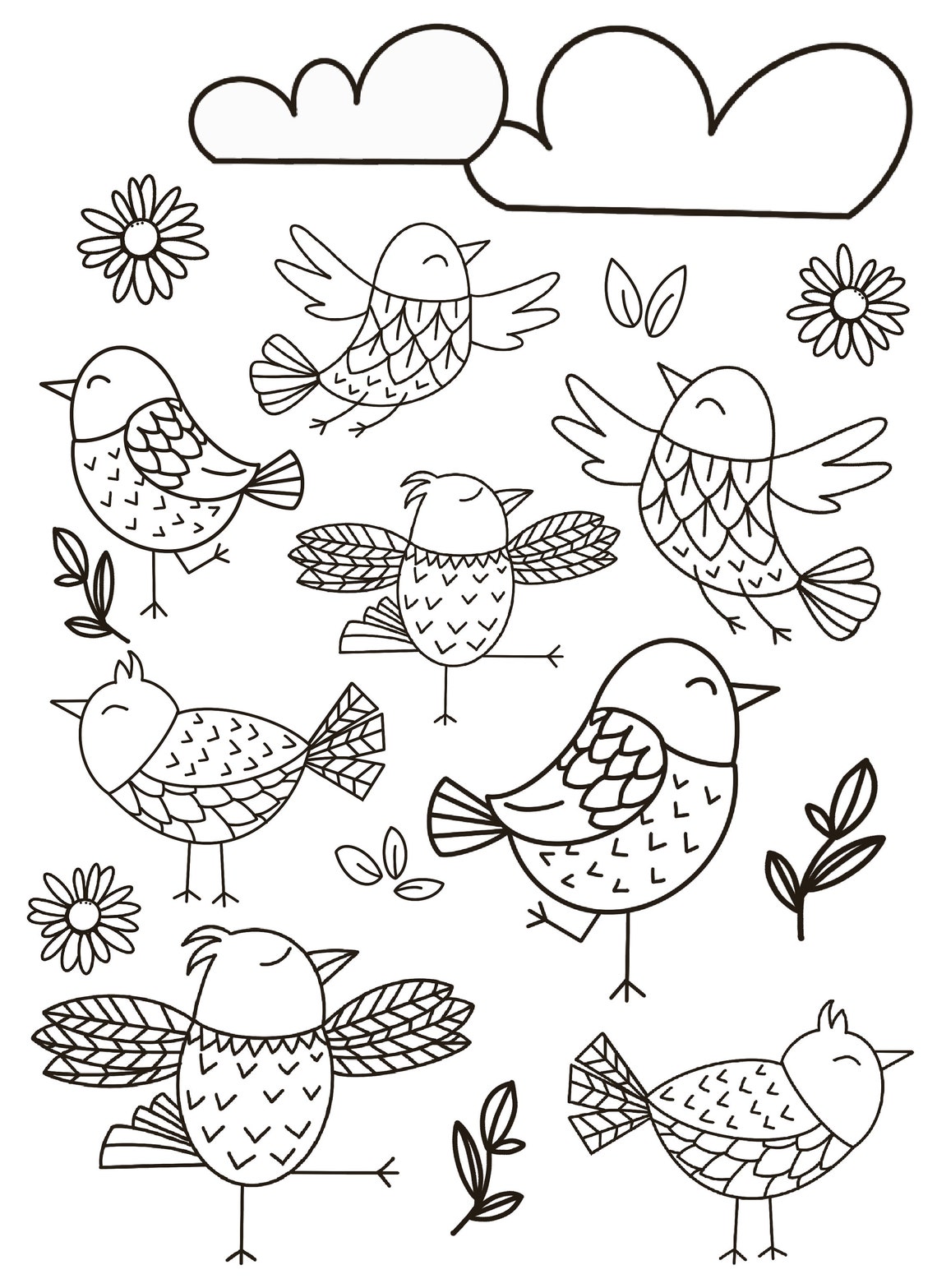 Birds, Coloring, Bird Pages, Outdoor Learning, Coloring Pages, Abstract ...