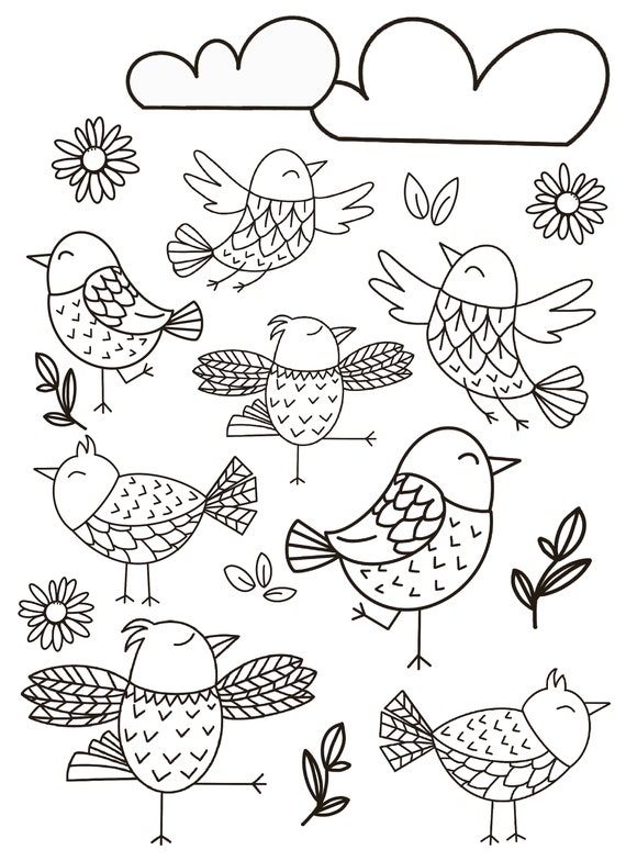 Abstract Bird Coloring Pages For Adults