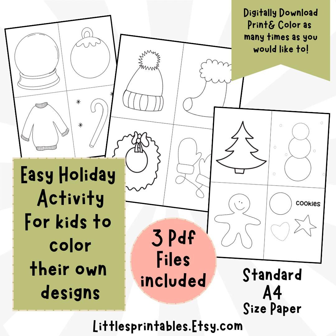 Easy Christmas Coloring Activity for Kids,decorate Your Own Tree ...