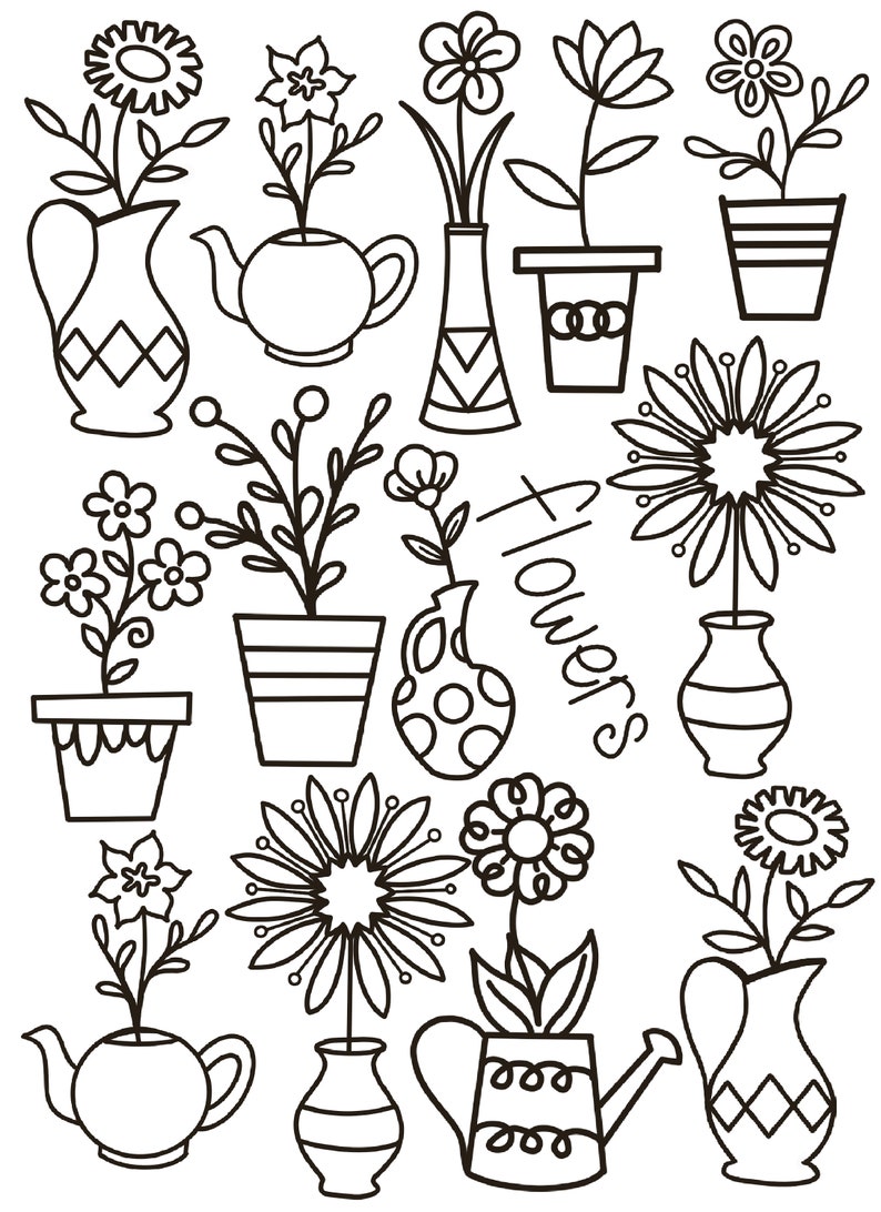 Nature Coloring Page,floral Coloring Pages,flower Coloring Book,simple ...