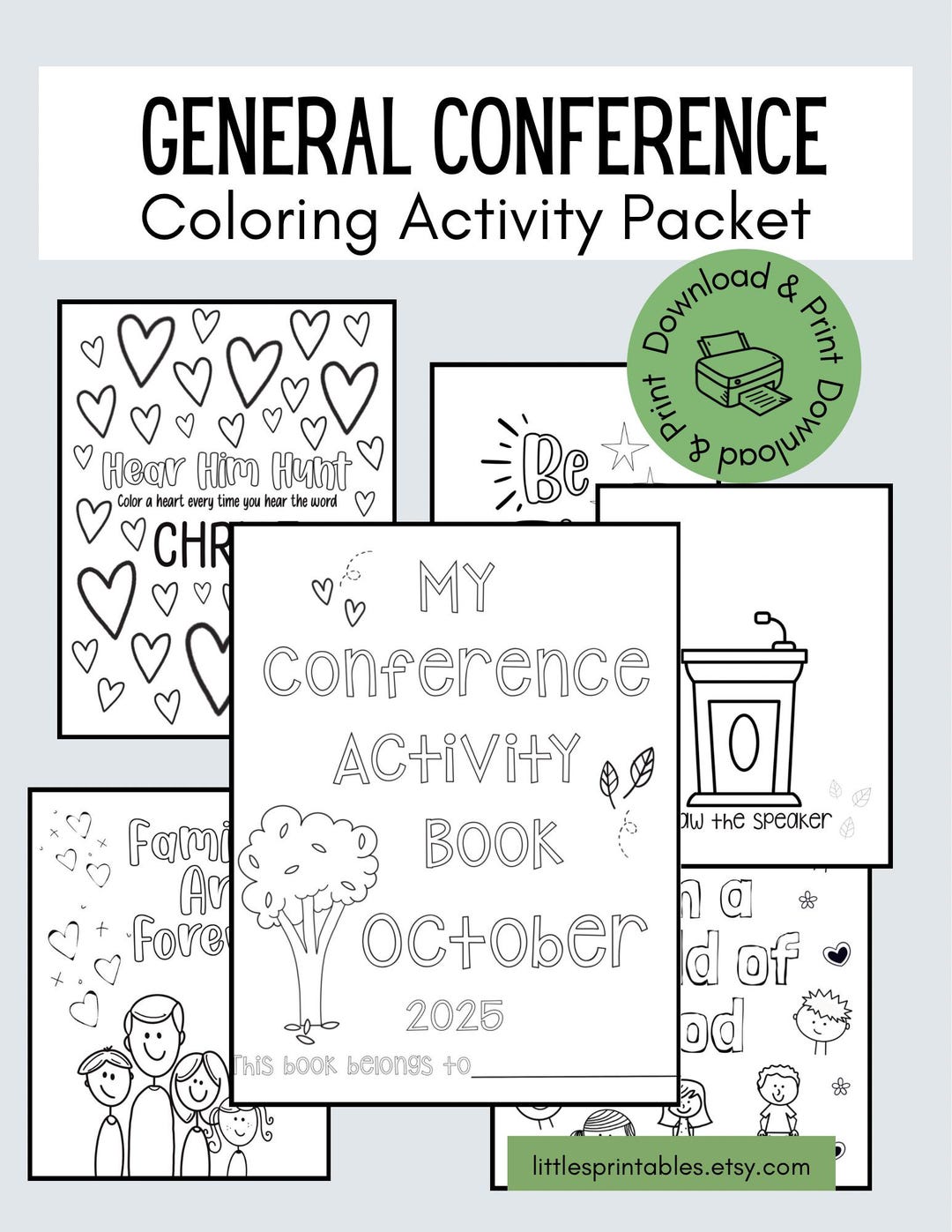 LDS General Conference Activity Book: Coloring Pages for Kids (digital ...