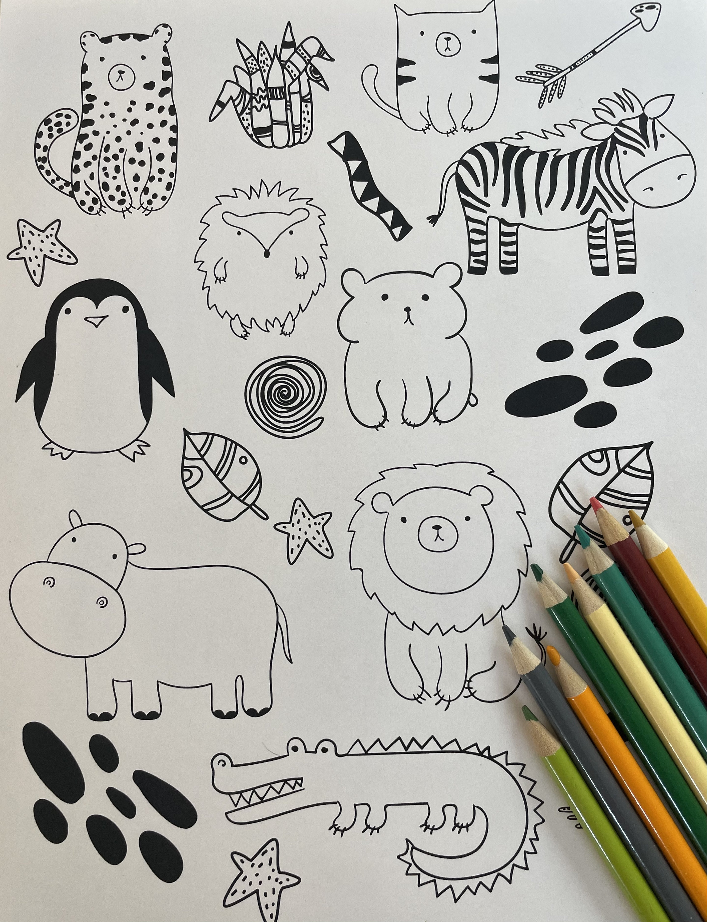 Animal Printable Coloring,zoo Animal Coloring Download, Kids Coloring ...