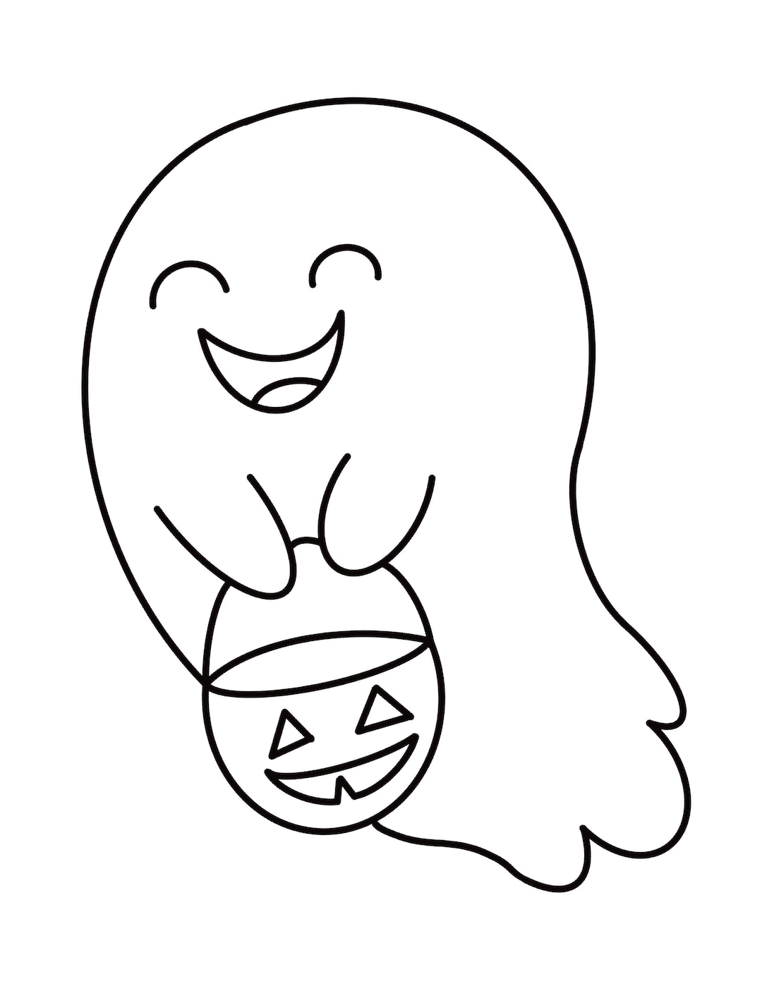 Cute Ghost Coloring Page