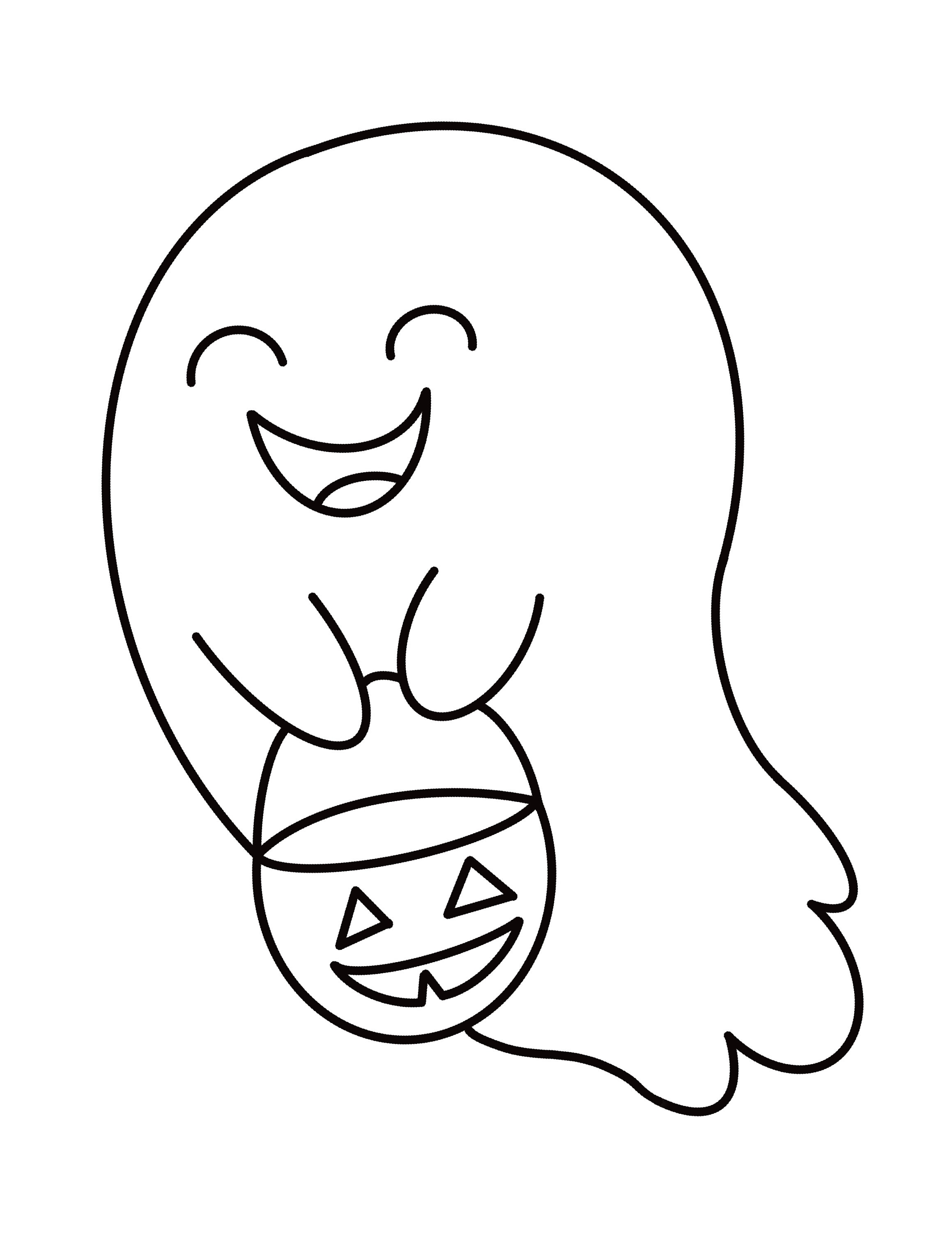 Halloween Cute Ghost Coloring Pages
