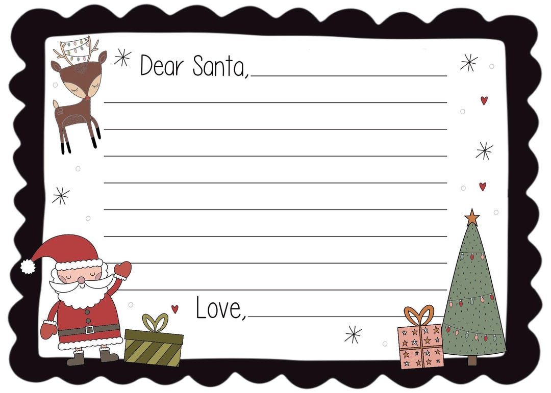 Dear Santa North Pole Postcard,printable Santa Letter,dear Santa ...