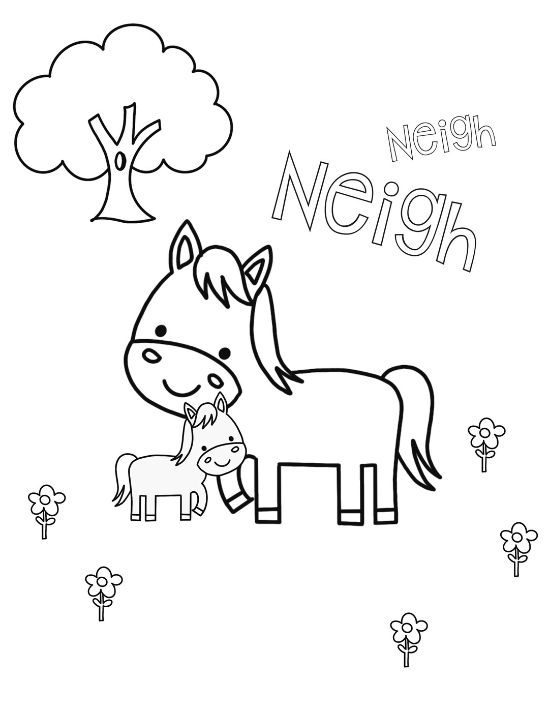 Horse Page to Color,coloring Page for Kids,farm Coloring Page,coloring ...