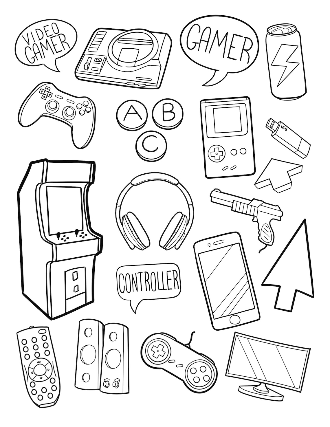 Video Game Coloring Page, Boy Coloring Pages, Girls Coloring Page, Kids ...